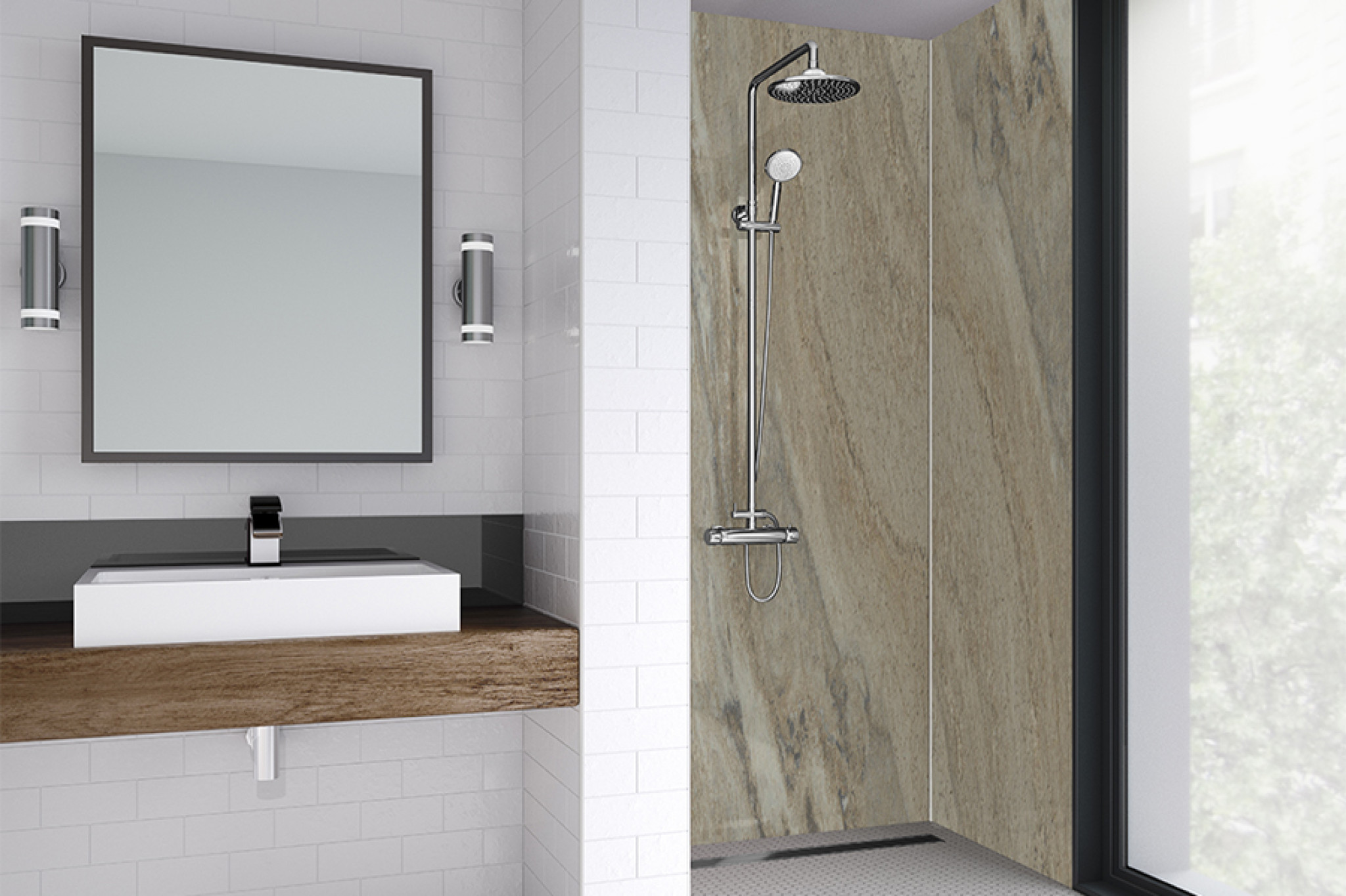 Byzantine Marble Bathroom & Shower Wall Panel | Wetwall