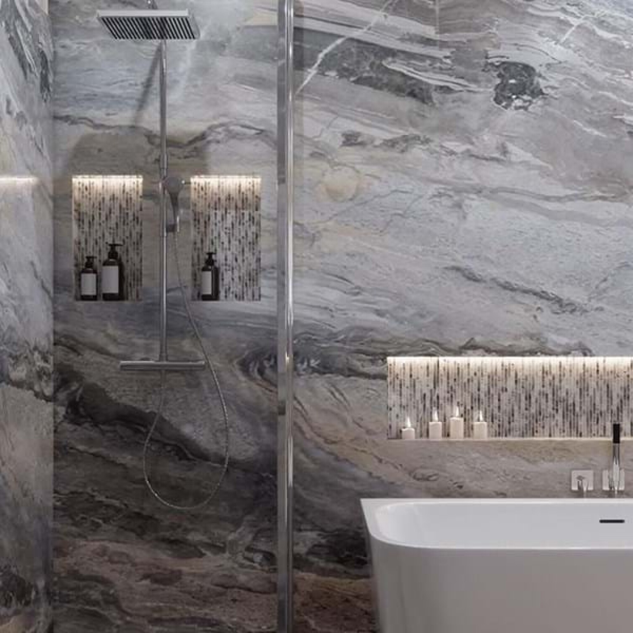Cappuccino Stone Bathroom & Shower Wall Panel | Multipanel